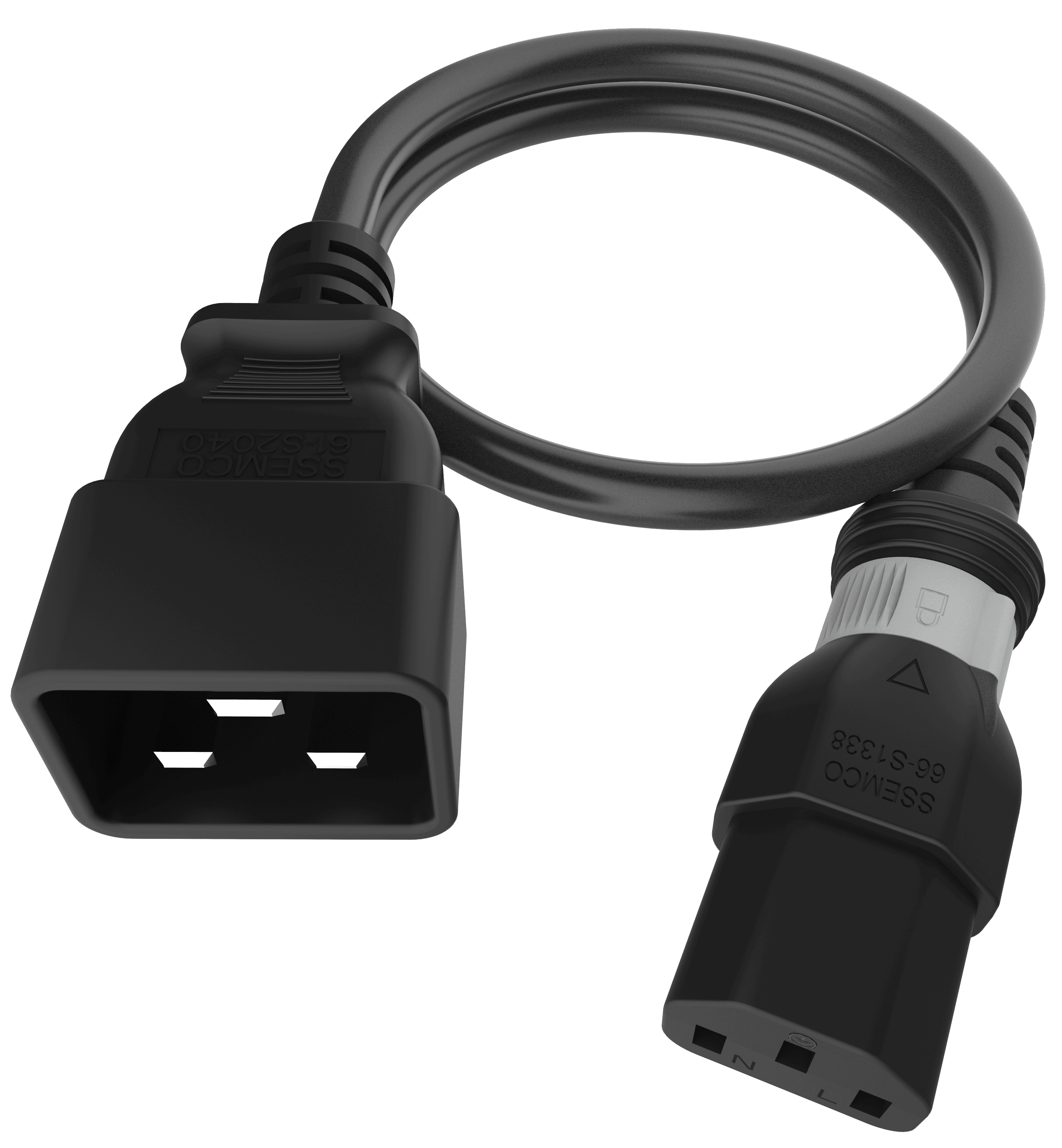 S-Lock C20 C13 Power Cord - SSEMCO