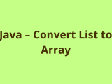 Java Convert List To Array