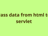 Pass Data From Html To Servlet