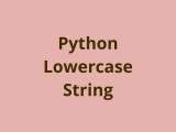 Python Lowercase String