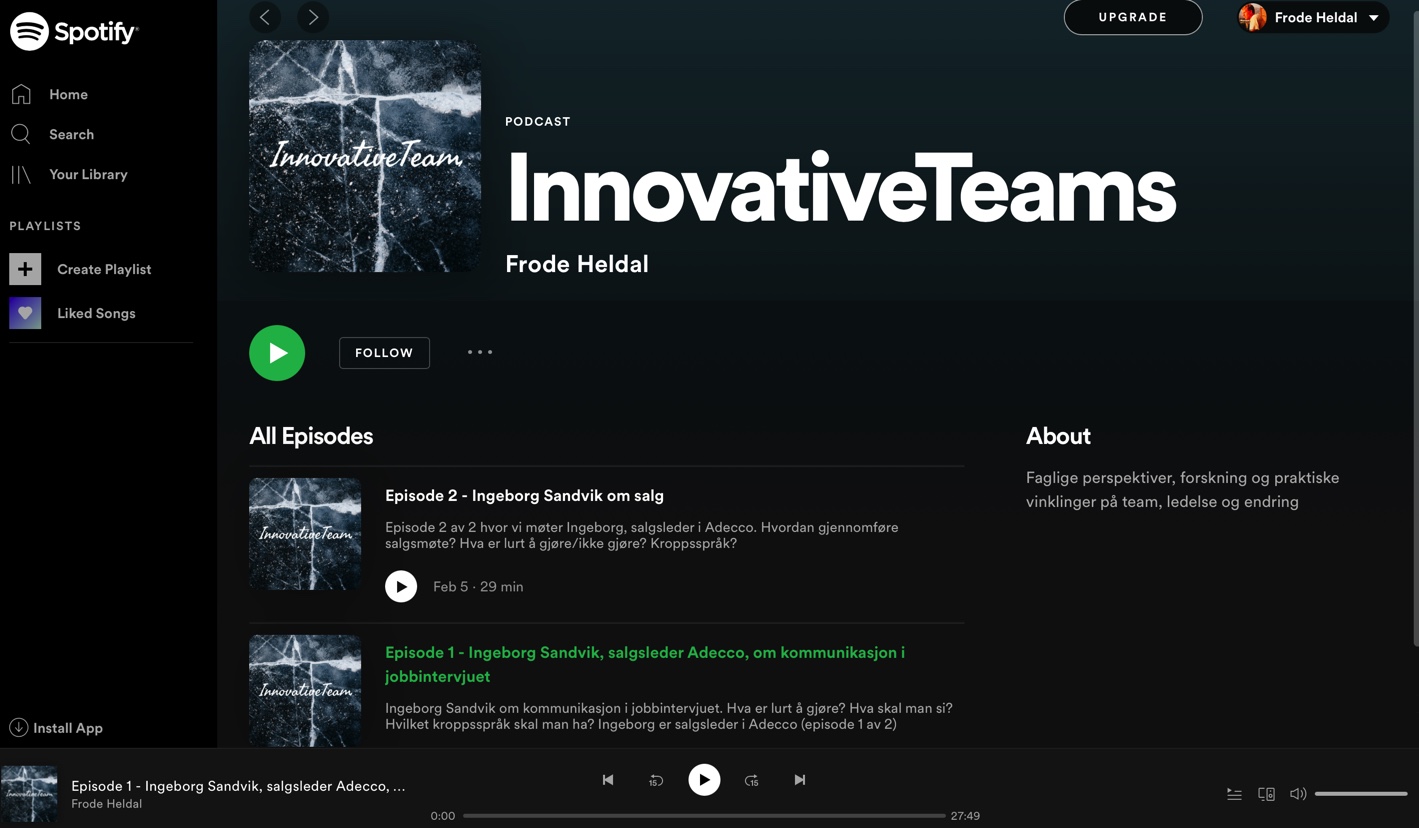 Innovative Teams på Spotify! – Team, endring og utvikling
