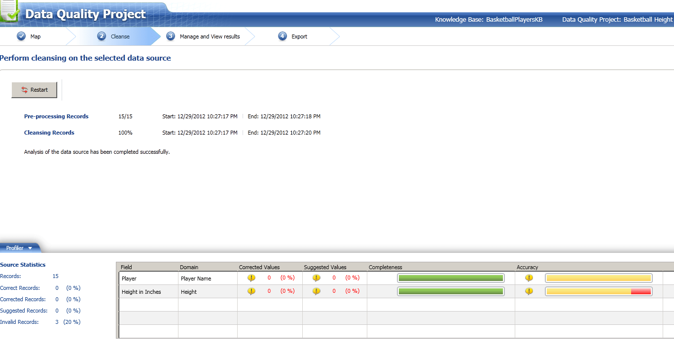 2 Cleansing Profiling Data Quality Services Sql Server Insight Extractor Blog
