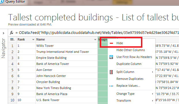 Exploring Filtering And Shaping Web Based Public Data Using Data Explorer Excel Add In