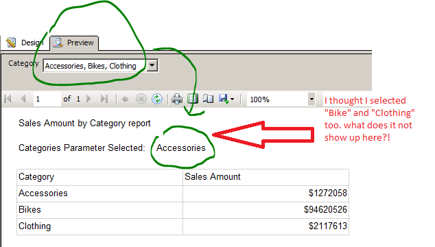 SQL Server Reporting Services: How to display Multi Select parameter ...