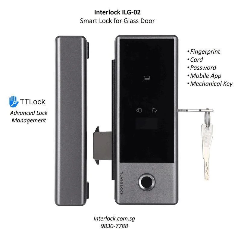 Interlock Ilg 02 Fingerprint Glass Door Smart Lock Interlock