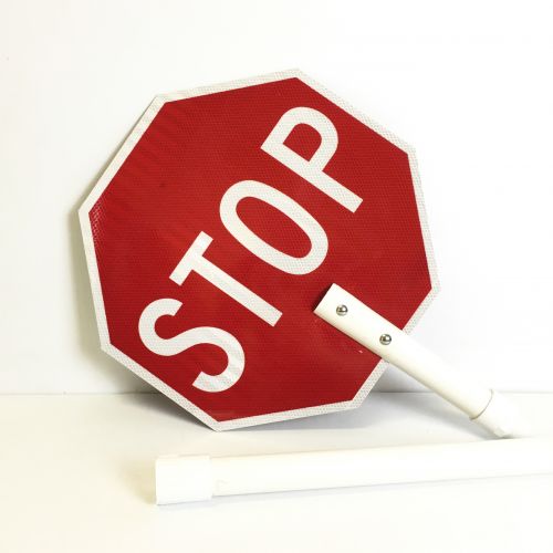 Reflective Stop Slow Flagger Paddles - Interwest Safety Supply, LLC