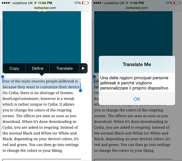 TranslateMe add-on lets you translate any text in a few taps - iOS Hacker