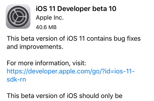 iOS 11 Developer Beta 10 And iOS 11 Public Beta 9 Released - iOS Hacker