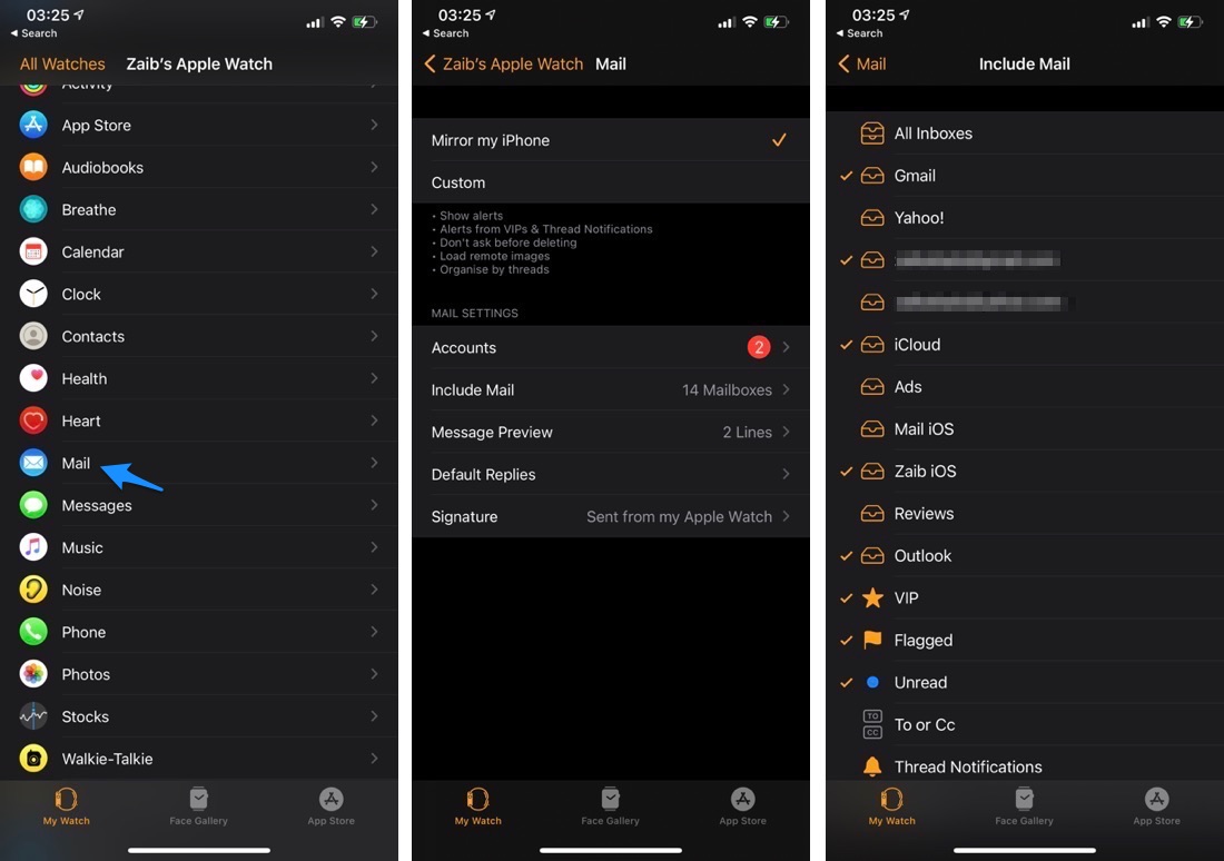 How To Choose Which Email Accounts Appear On Apple Watch - iOS Hacker