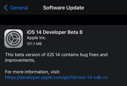 iOS 14 Developer Beta 8 Is Now Available - iOS Hacker