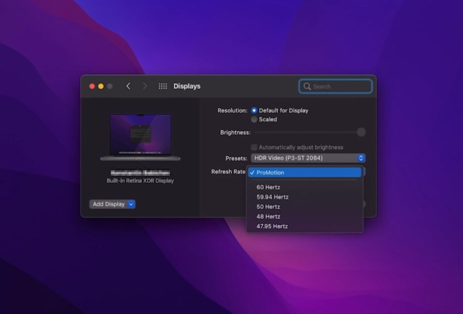 How To Disable ProMotion On MacBook Pro And Change Refresh Rate - iOS ...