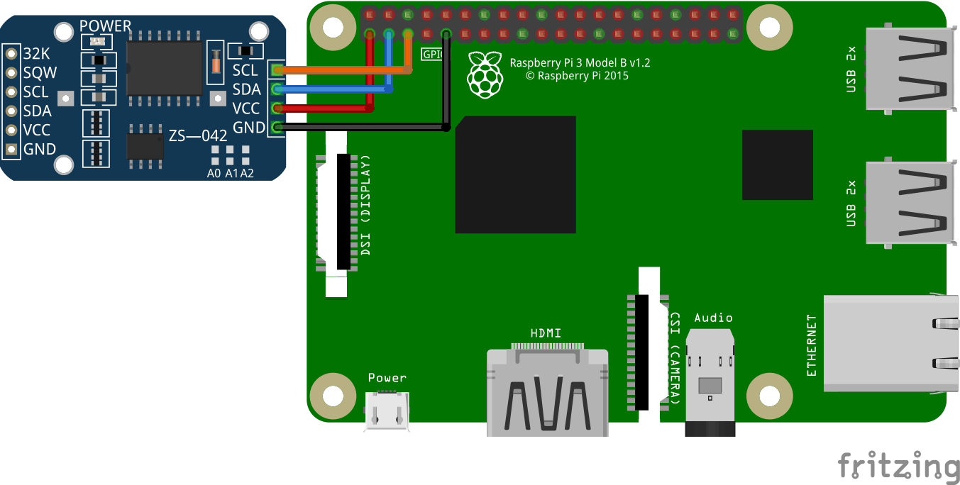 Circuit of DS3231 Real Time Clock in Raspberry Pi - Iotguider