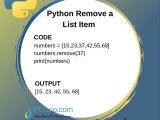 Python List Remove Python Remove Method Remove List Itemтлж Ipcisco