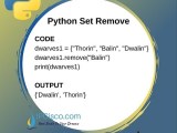 Python Set Remove Methods Remove Discard Pop Clear тлж Ipcisco