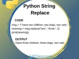 Python String Replace To Change Python Strings With Replace тлж Ipcisco