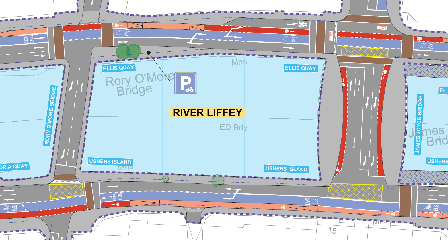 A detailed look at the Liffey Cycle Route Option 9 eastbound (part 1 ...