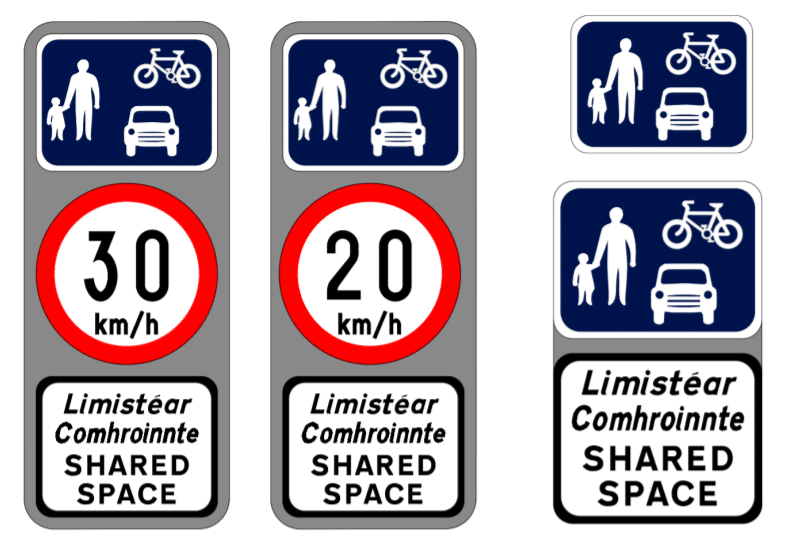 New ‘shared space’ signs for streets where walking, cycling, driving ...