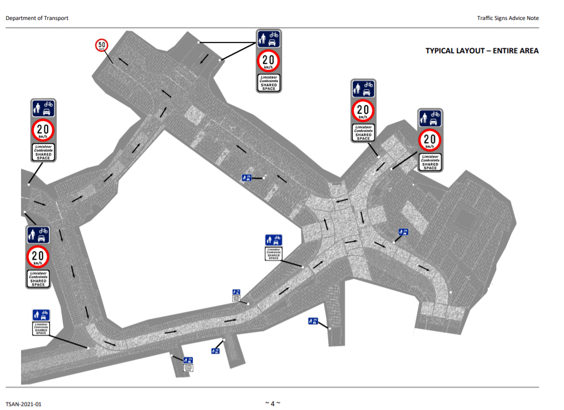 New ‘shared space’ signs for streets where walking, cycling, driving ...