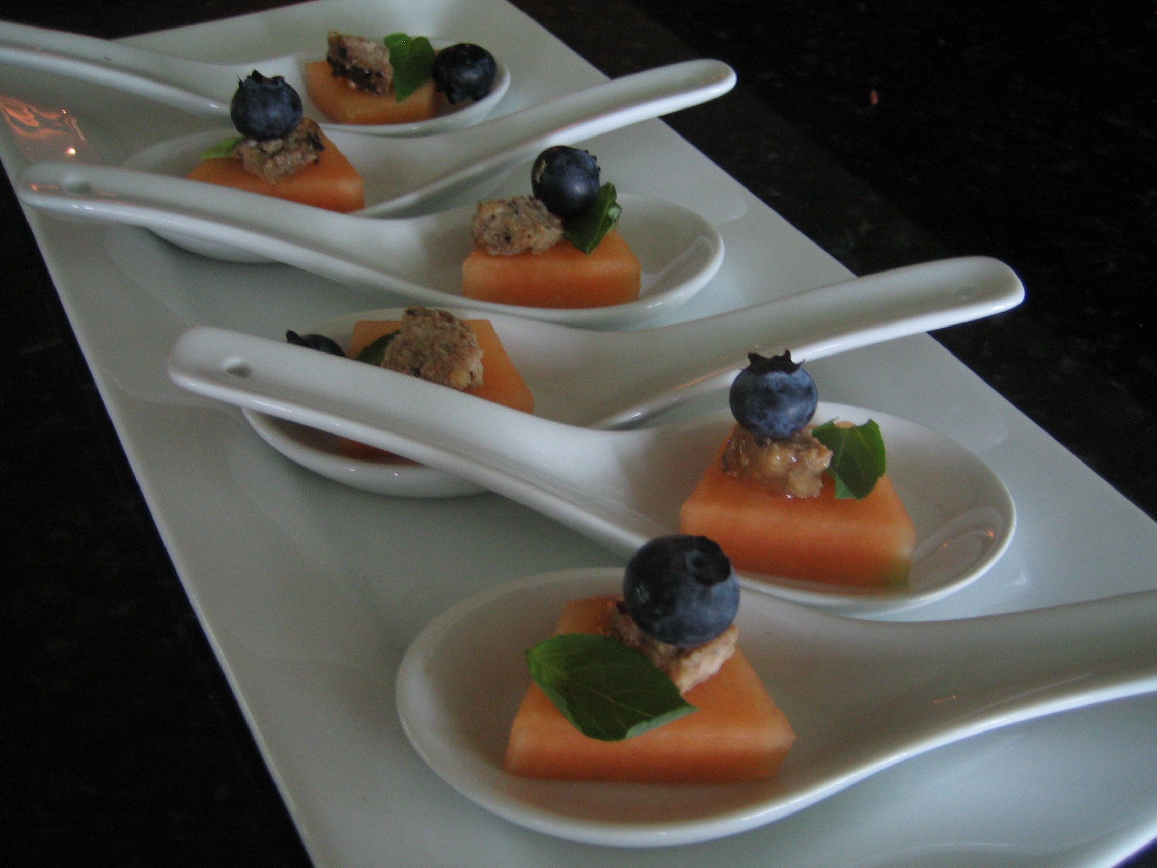 Cantaloupe Melon With Paté In Tasting Spoons | I Sing In The Kitchen