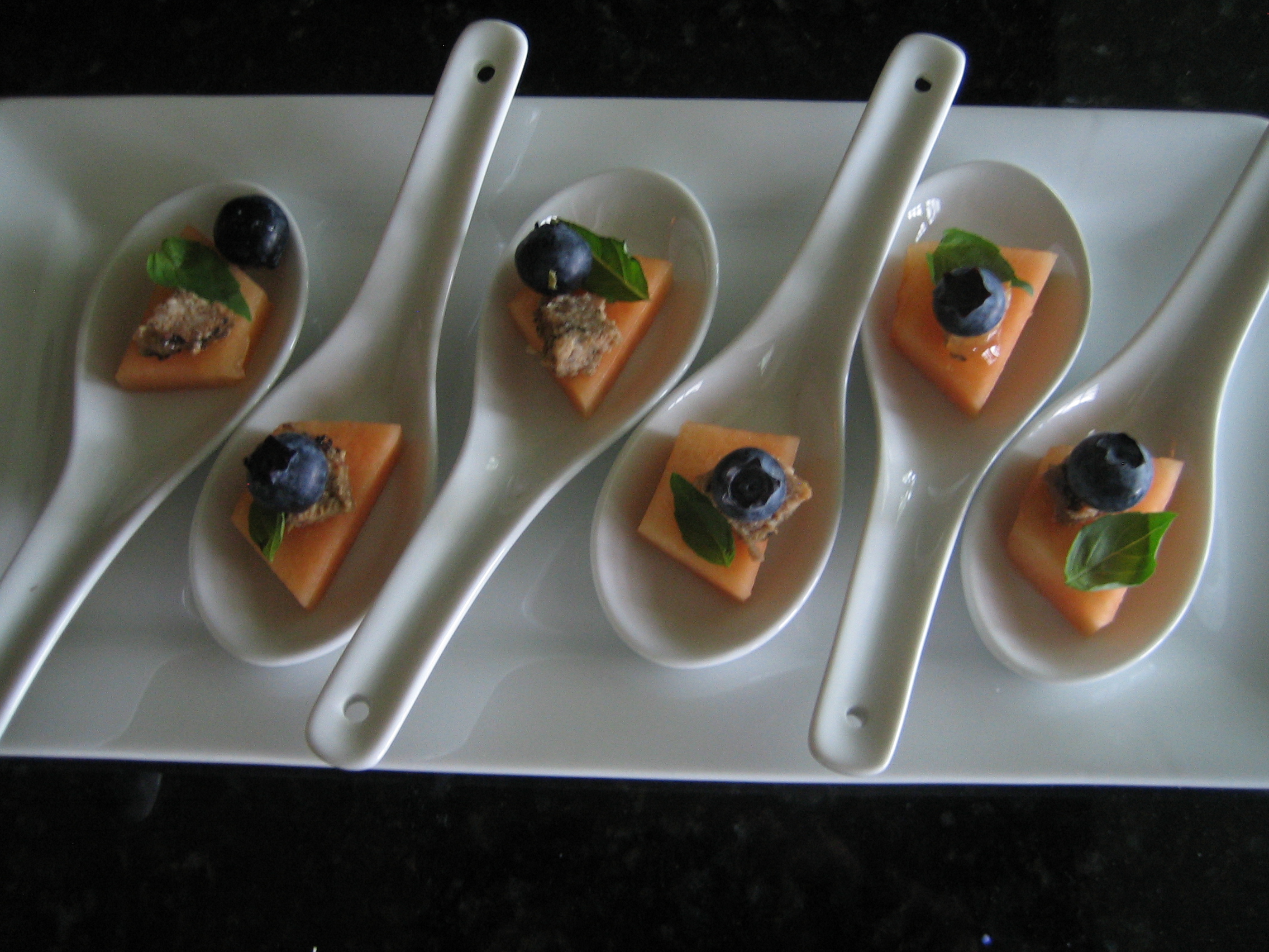 Cantaloupe Melon With Paté In Tasting Spoons | I Sing In The Kitchen