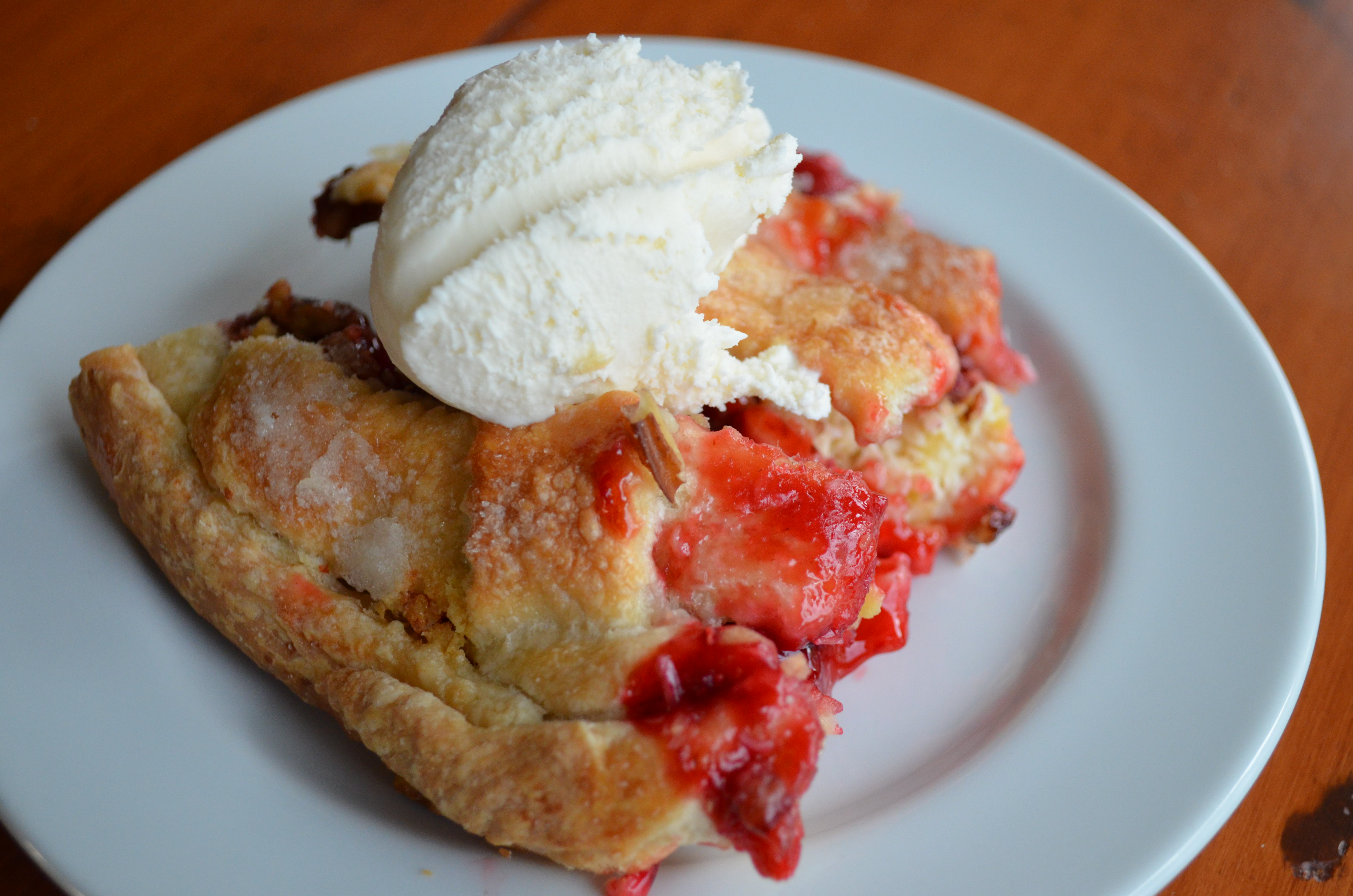 Cherry Raspberry Streusel Lattice Pie | I Sing In The Kitchen