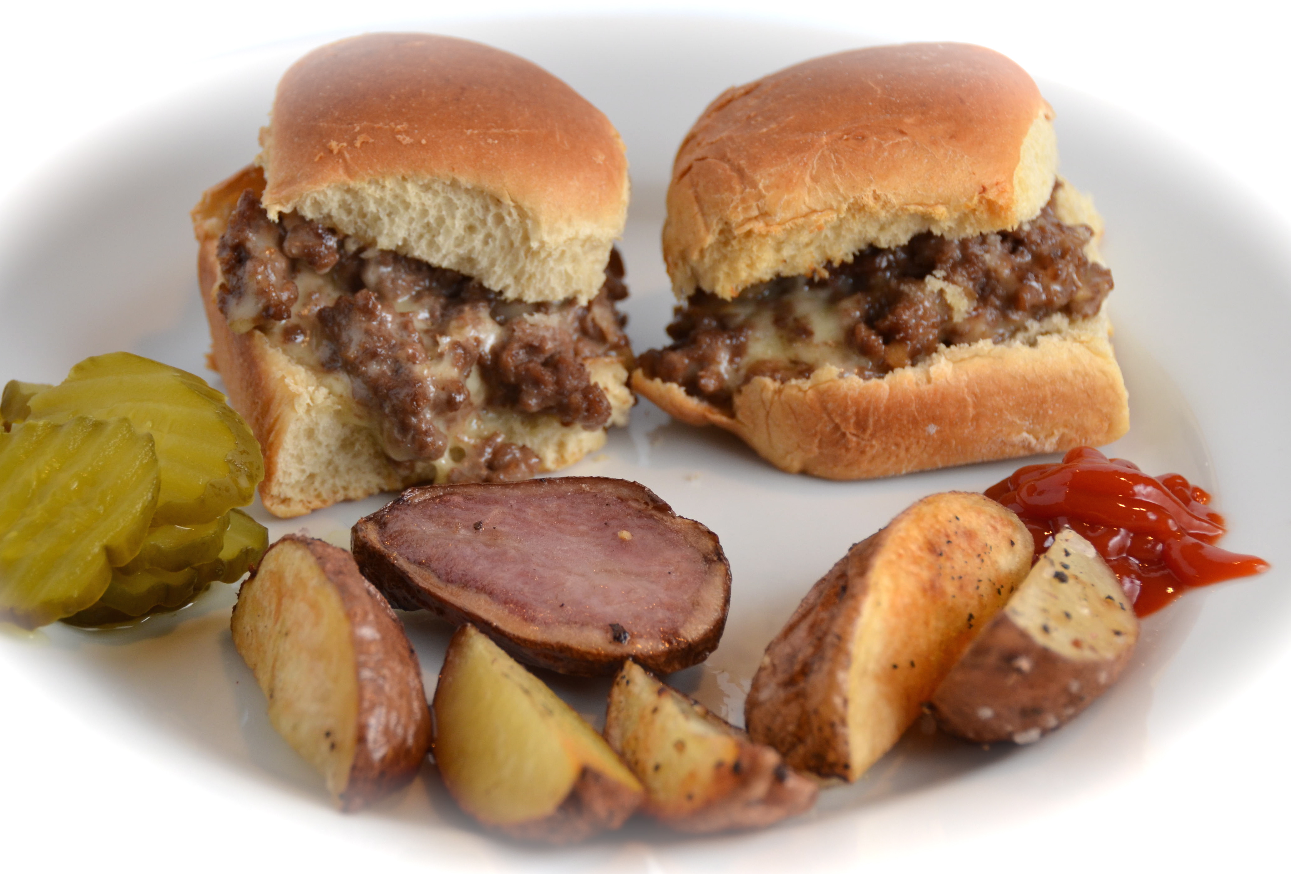 Slider-Style Mini Burgers With Baked French Fries. New Music From ...