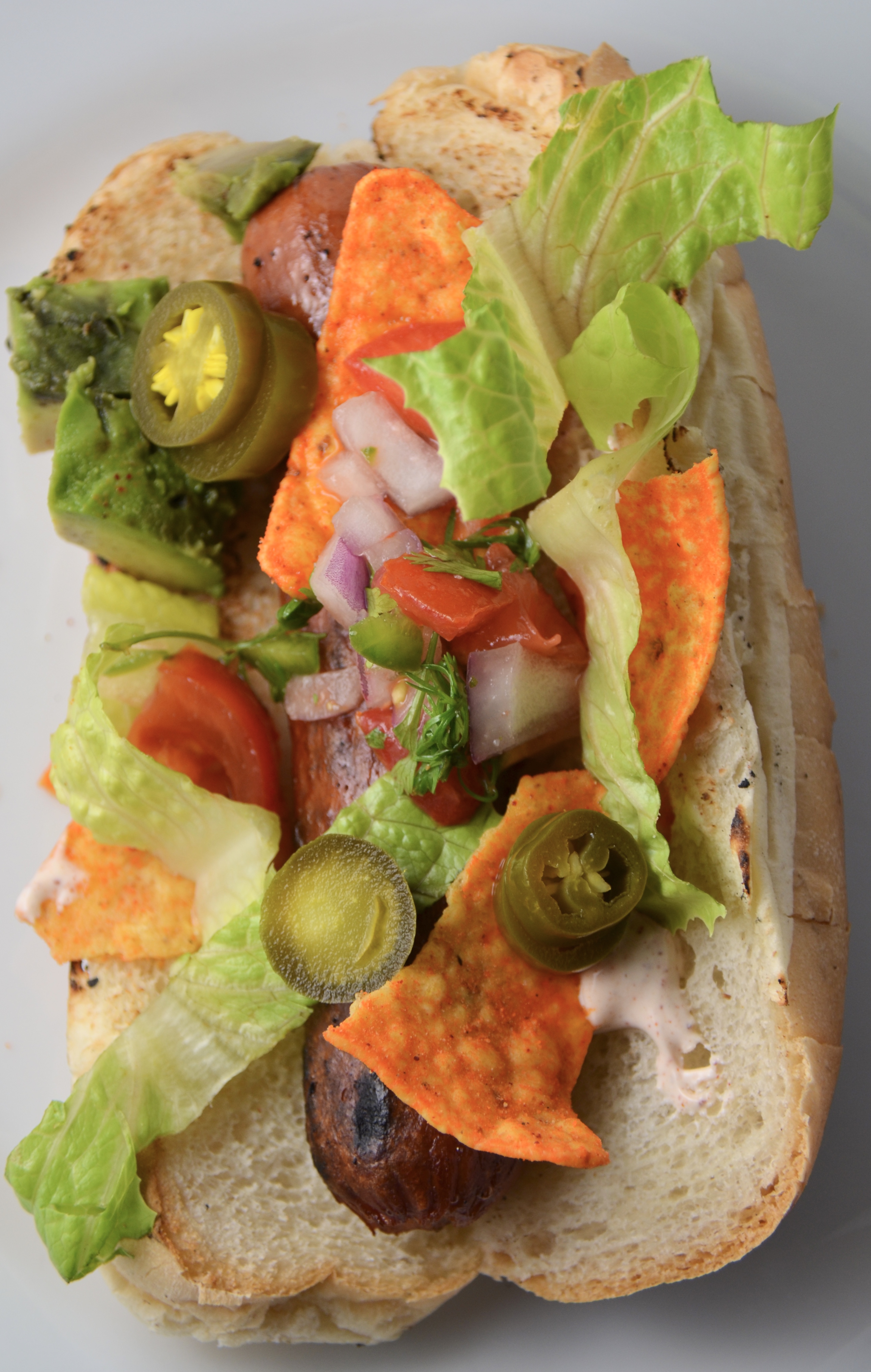 Nacho Hot Dogs With Pico De Gallo & Chipotle Sour Cream. New Music From ...