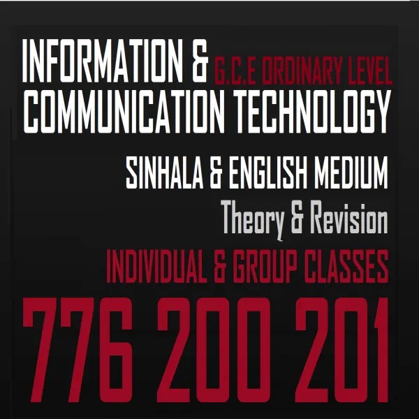O L Ict 2025 2026 Sinhala English Medium For G C E O L Local