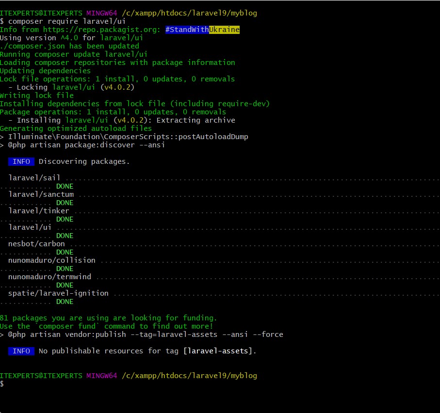 Laravel 9 Authentication Install with Laravel UI Tutorial – IT-Expert