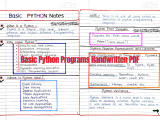 Basic Python Programs Handwritten Pdf It Connect4techs