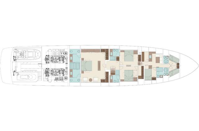 layout Riva Mythos lower deck