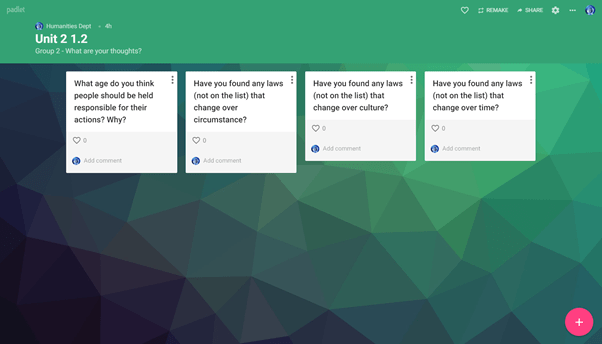 Evolution of Padlet – I Think Therefore I Teach