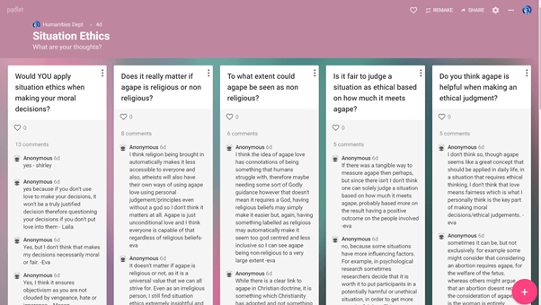 Evolution of Padlet – I Think Therefore I Teach