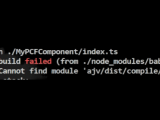 Pcf Control Compile Error Cannot Find Module Ajv Dist Compile