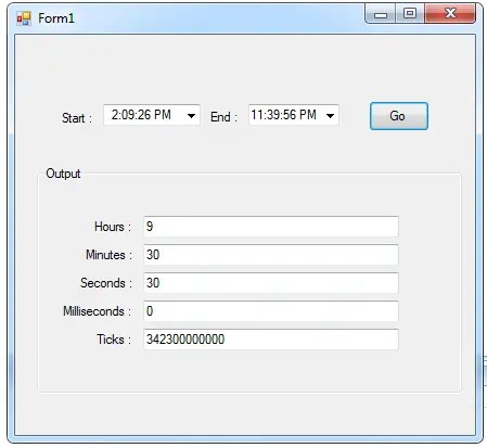 Getting Time Interval Using C#