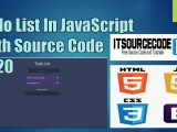 Todo List In Javascript With Source Code Itsourcecode