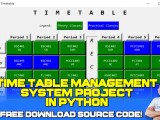 Time Table Management System Project In Python With Source Code