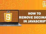 How To Remove Decimals In Javascript