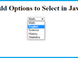 How To Add Options To Select In Javascript