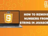 How To Remove Numbers From String In Javascript