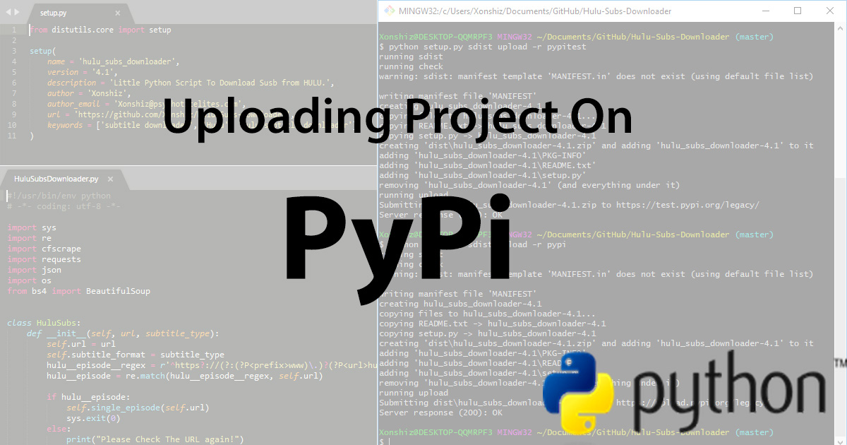 Uploading Python Project On Pypi 2018mehthe Lazy Programmer 9875
