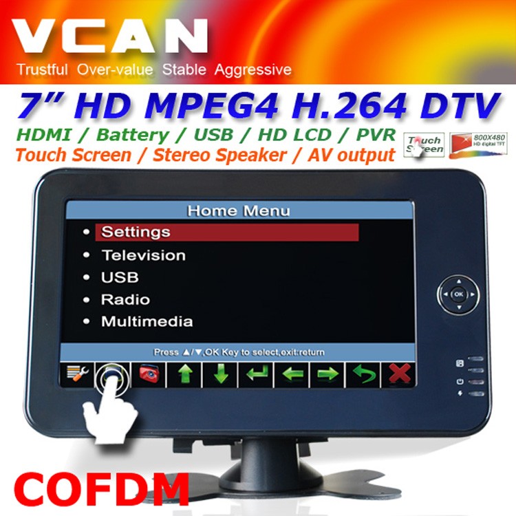 HD Wireless COFDM Receiver: 7 inch HD wireless COFDM receiver