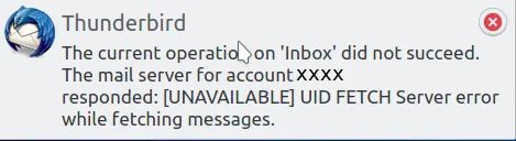 「Thunderbird UID Fetch Serverエラー」を修正する方法は? - 世界の顔
