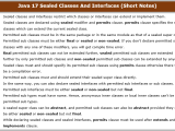 Java 17 Sealed Classes And Interfaces Short Notes