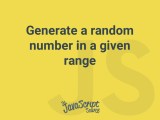 Generate A Random Number In A Given Range With Javascript