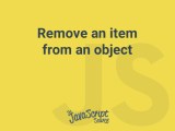 Remove An Item From An Object Javascriptsource