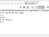 Java Calendar Getminimum Int Field Method Example