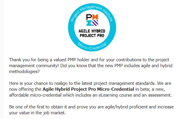 New Agile Hybrid Project Pro Micro-Credential (Coming in April 2021 ...