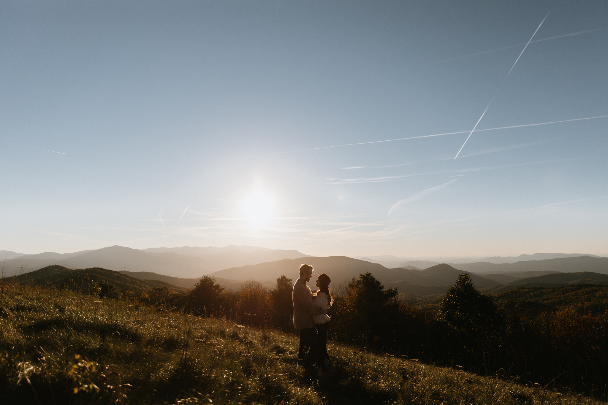 Max Patch Sunset Engagement Session North Carolina Wedding Photo