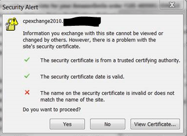 Exchange 2010 Fixing Internal Hostname SSL Errors - JB Computerization